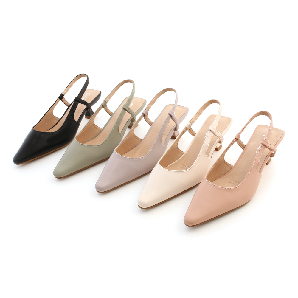 Plain Pointed Toe Slingback Pumps Lavender │ D Af Official Online Shop